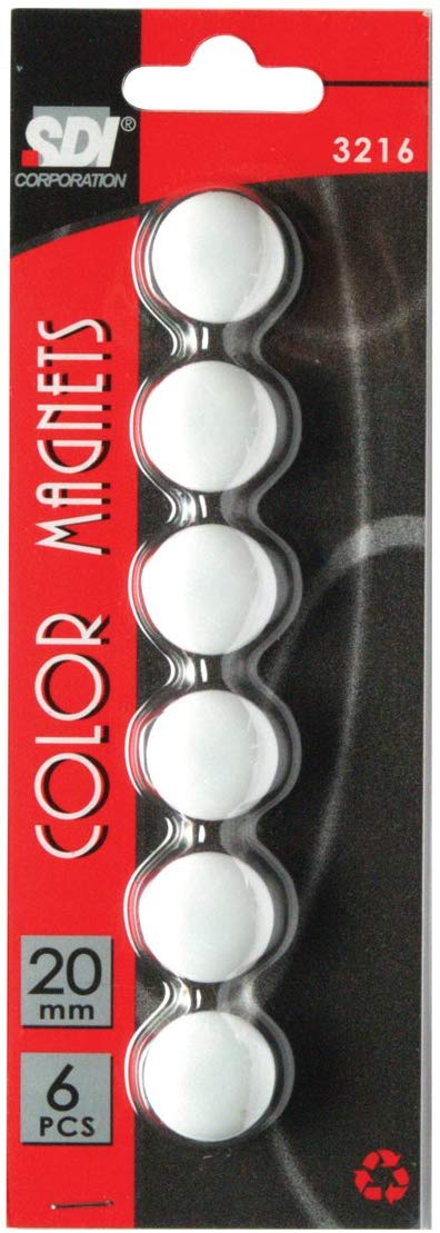 SDI COLOUR MAGNET 20MM (SET OF 6) WHITE — Bansal Stationers